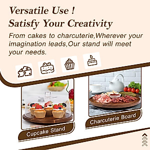 Bellsal Cake Stand with Dome Lid, 12in Acacia Wood Cake Plate with Cover, Wooden Cake Display Stand with Acrylic Dome, Cake Decorating for Baking Gifts, Birthday Kitchen Party, Weddings