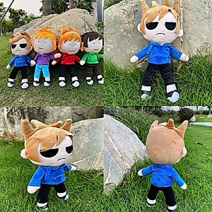 ZYSMJSY 12.6-14.9in Eddsworld Plush Doll, Eddsworld Plushies, Tord Eddsworld Toy, Tord & Matt/Tom & EDD Soft Stuffed Animals Doll, Tord Doll Toys for Fans of Eddsworld. (4 PCS)