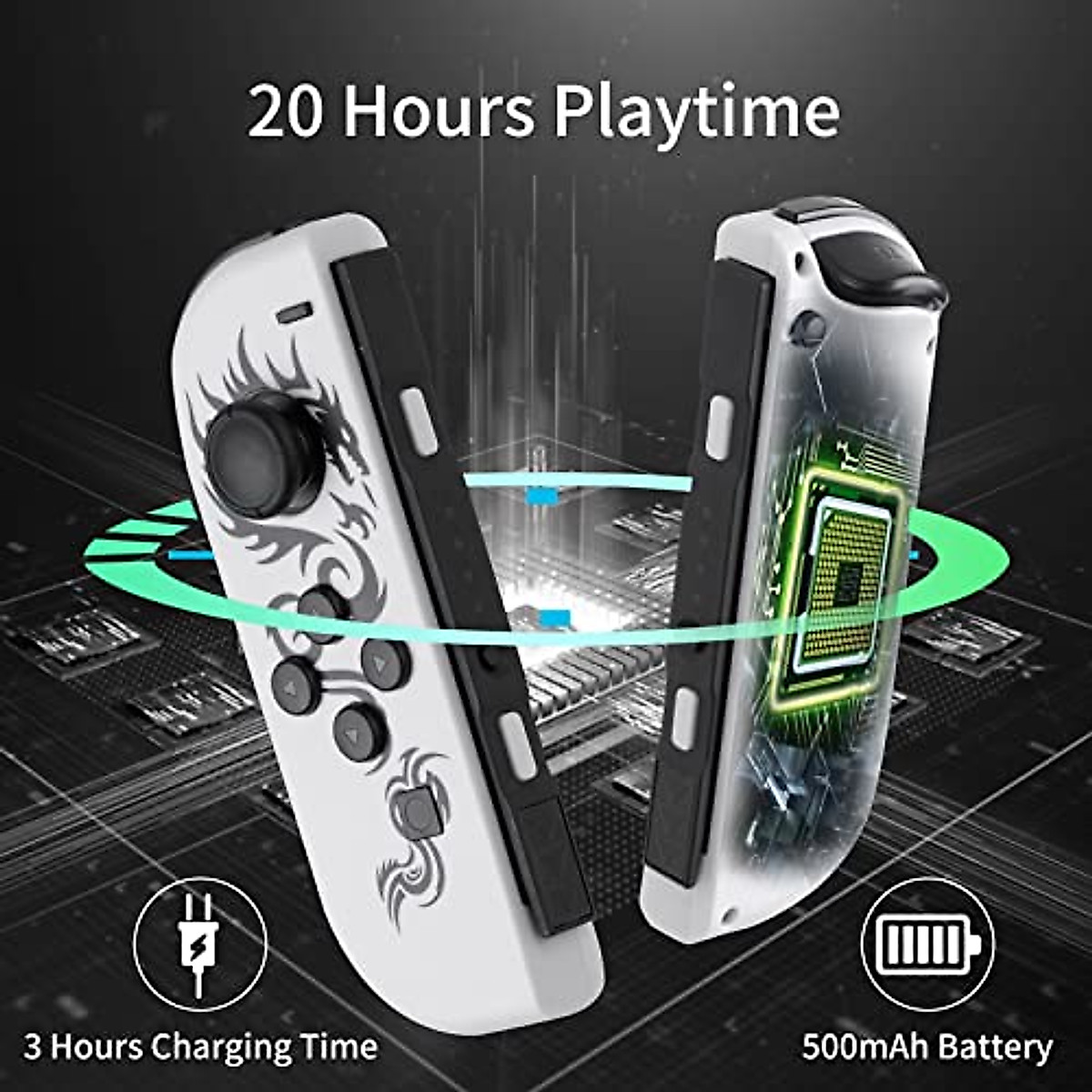 GKVVO Joypad for Switch Nintendo, Switch Controllers Compatible with Nintendo Switch/Lite/OLED, L/R Controller with Dual Vibration/Wake-up/Screenshot