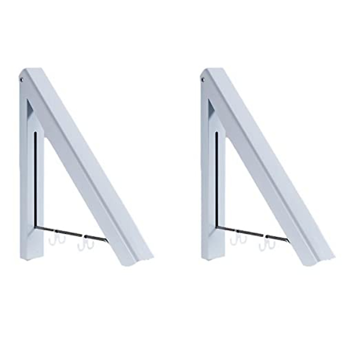 DOMWATER Retractable Clothes Rack - Wall Mounted Folding Clothes Hanger Drying Rack for Laundry Room Closet Storage Organization (2 Racks, White)