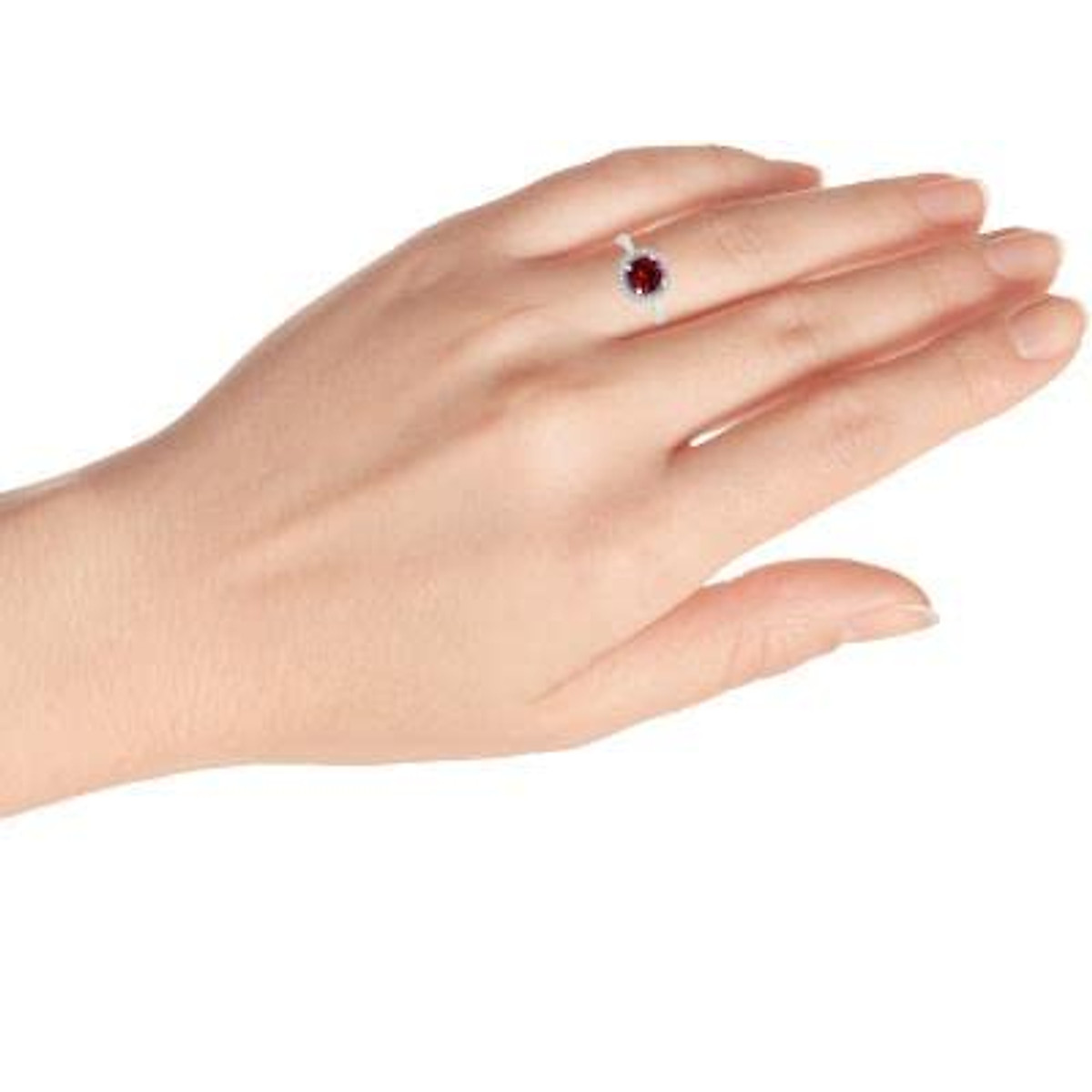 55Carat Natural-Garnet Gemstone Solitaire Ring 925 Sterling-Silver Unique Design