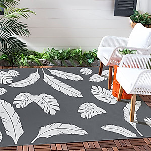 Lavezee Outdoor Rugs 6x9 Waterproof Indoor Outdoors Camping Area Rug for Patio, RV, Picnic, Bedroom, Kitchen, Reversible Portable Large Floor Mat