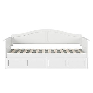 Acadia Twin Wood Daybed with Set of 2 Drawers in White