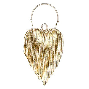 Lanpet Women Heart Shape Evening Clutch Bag,Rhinestone Diamond Wedding Party Purse Handbag