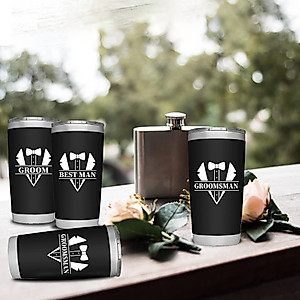 YUUNEI-HOME 8 Pack Groomsmen Tumbler and Bachelor Party Tumbler, Groomsmen Tumbler Cups for groomsmen gifts or Bachelor proposal Party Tumbler Gift