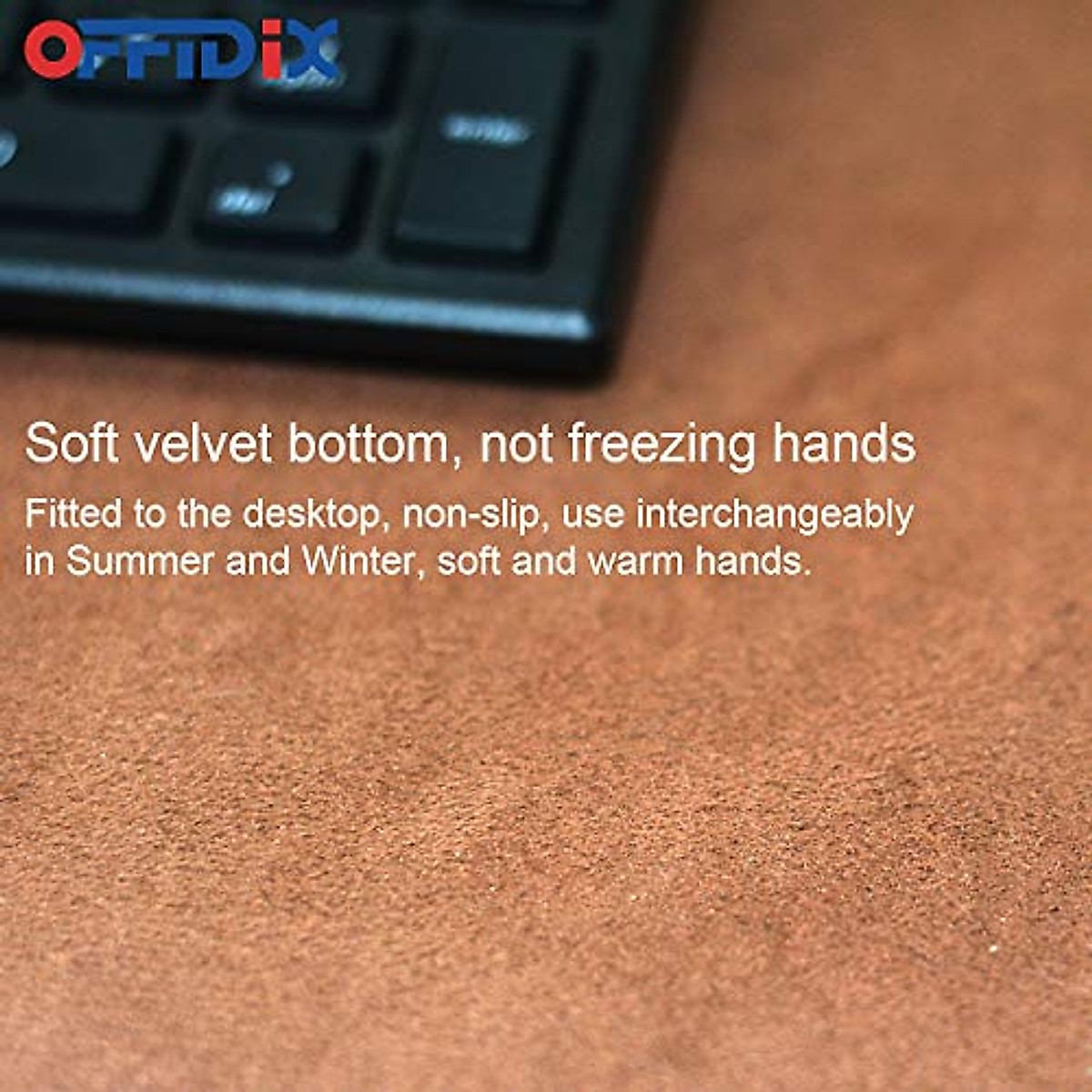 OFFIDIX Office Desk Mat,Desktop PU Leather Desk Pad Non-Slip Leather Protective Desk Pad Laptop Mat Gaming Writing Mat for Laptop PC Keyboard Office Home (Brown, 24"x12")