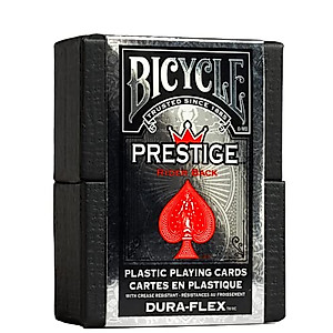 Bicycle Prestige Waterproof Plastic Playing Cards, Red & Blue (Colors May Vary)