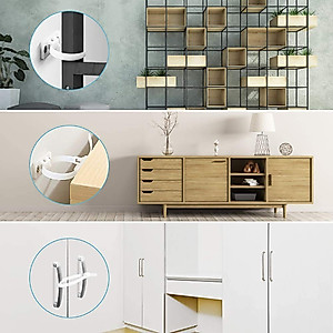 Furniture Straps Baby Proofing Anti-tip Wall Anchor Kits (12-pack) Cabinet Locks & Straps Protect Toddler and Pet from Falling Furniture,Adjustable Child Safety Straps Earthquake Resistant (12)