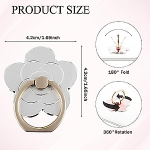 Sibba 2pcs Phone Ring Holder Kickstand Cellphone Flower Finger Ring Grips Stand Metal Universal Accessories Compatible with Smartphone, Mobile Phones, Phone case (Silver, Rose Gold)