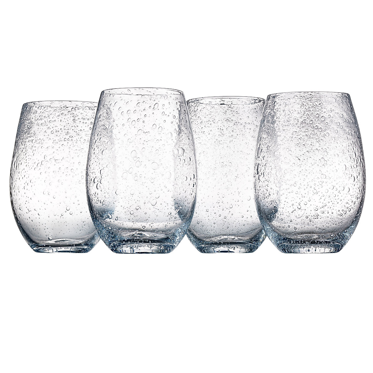 Artland Iris Stemless Glasses, Clear, Set of 4
