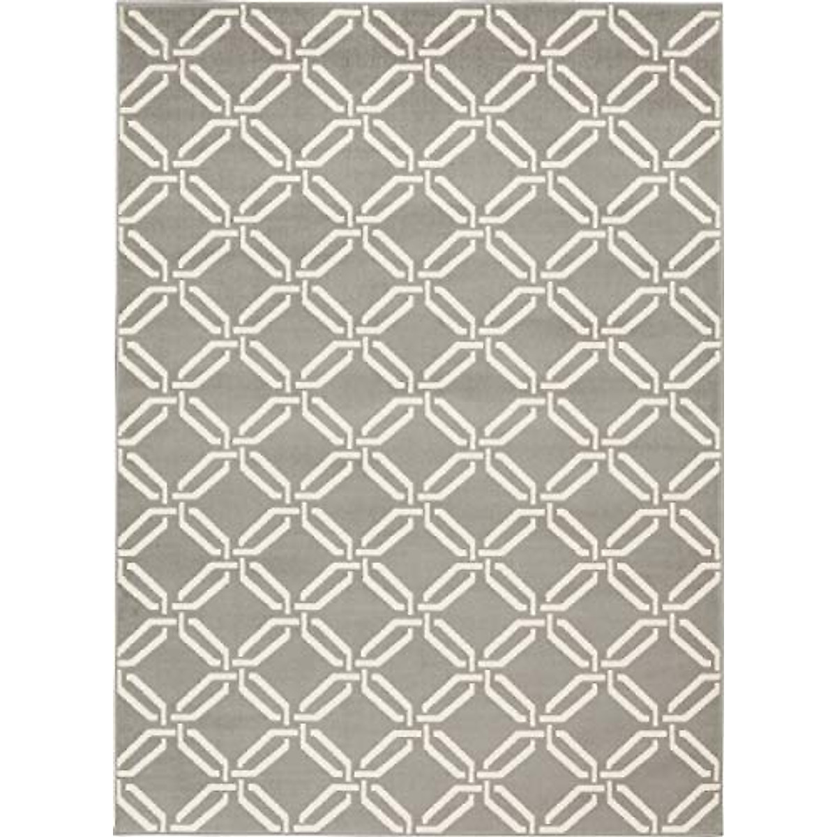 Nourison Jubilant Trellis Grey 5'3" x 7'3" Area -Rug, Easy -Cleaning, Non Shedding, Bed Room, Living Room, Dining Room, Kitchen (5x7)
