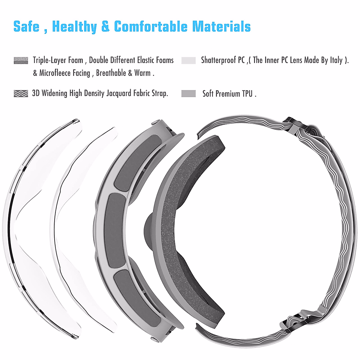 COPOZZ Ski Goggles Kids, Youth Snowboard Goggles for Boys Girls Toddler Age 2-12,OTG UV400 Helmet Compatible Skiing Equipment