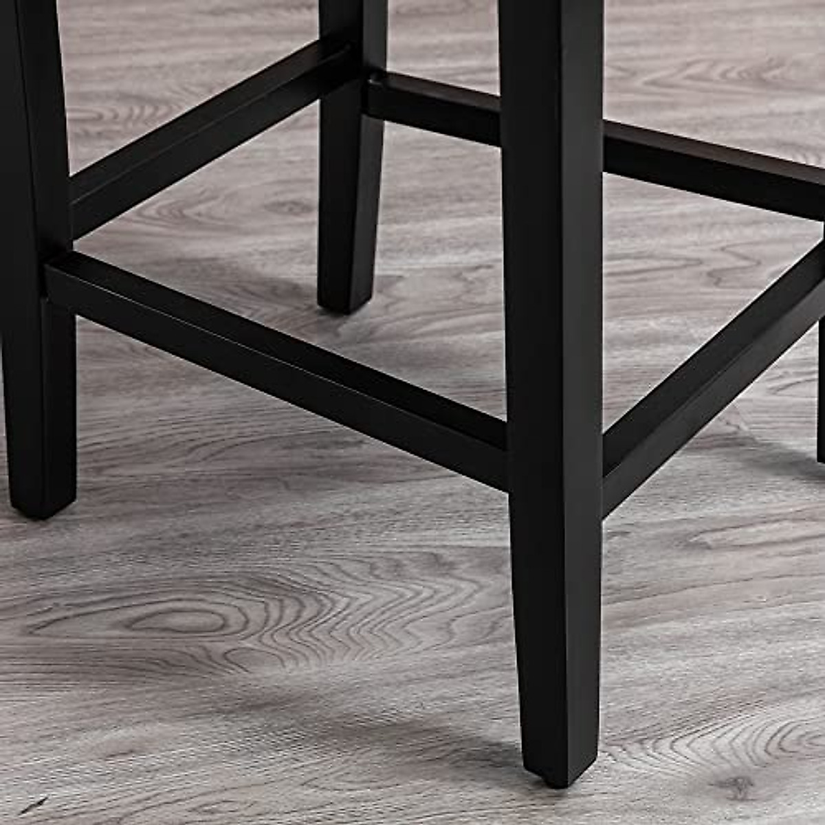 GOTMINSI Classic 24 Inches Counter Height Stools Upholstered Bar Stools with Solid Wood Legs Set of 2(Fabric Beige)