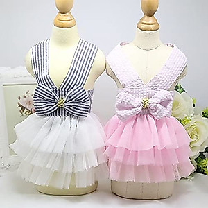Clopon Dog Accessories Doggie Clothes for Small Girl Dogs Cute Dresses for Tiny Princess Dress M
