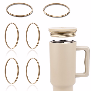 6pcs Replacement Gasket Rings Compatible with Simple Modern 40 oz Tumbler, 3.35 Inch Leak-Proof 40 oz Replacement Rubber Lid Seals Gaskets BPA Free Water Bottle Accessories (Gray)
