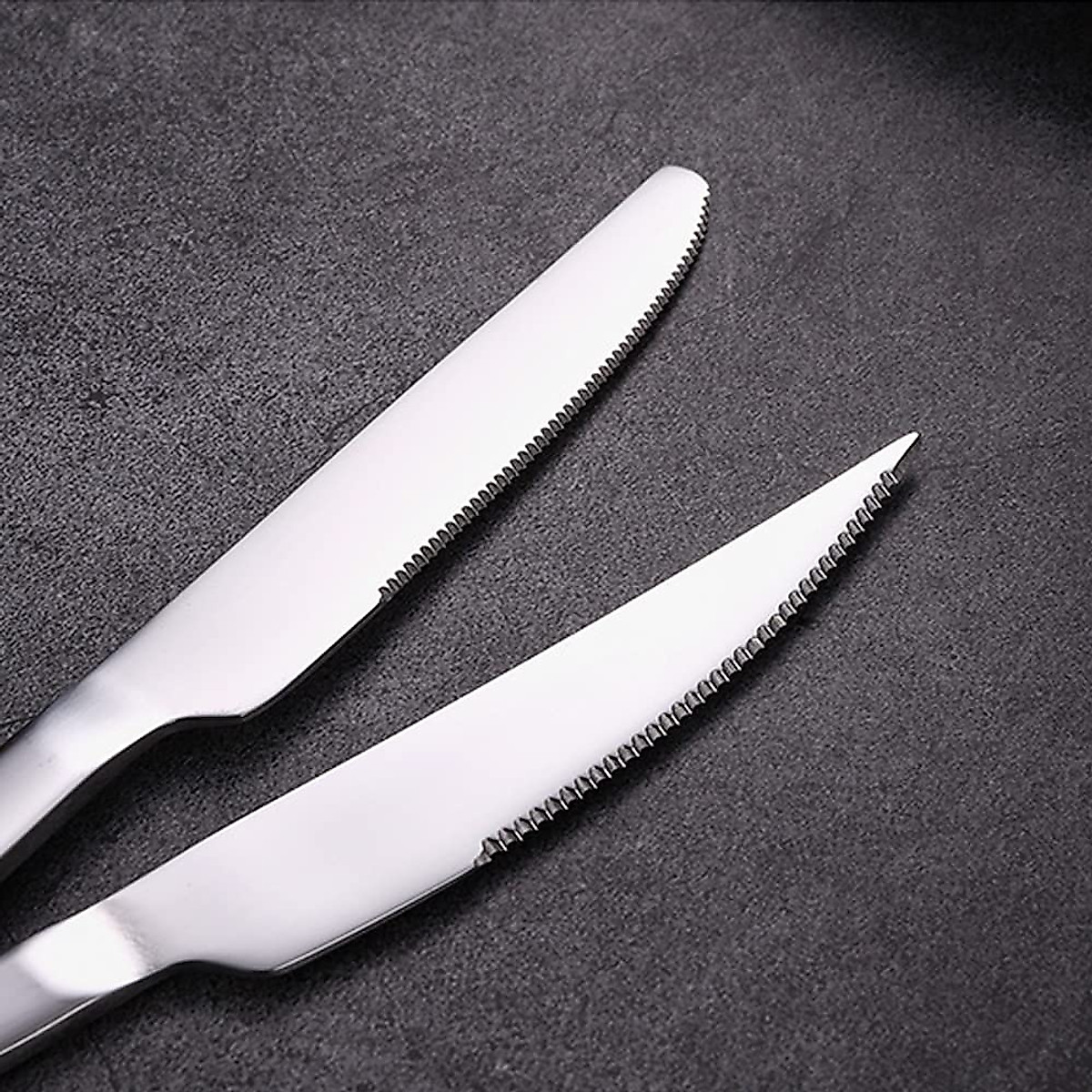 24 Pieces Stainless Steel Cutlery Silverware Set Wrench Knife and Fork Spoon Tableware Steak Knife and Fork Kitchen Tools