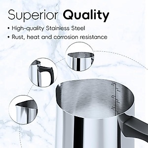 CasaCulina Candle Making Pouring Pot, 32oz Stainless Steel Wax Melting Pot with Heat-Resistant Handle, Double Boiler Candle Making Pitcher with Dripless Pouring Spout Design