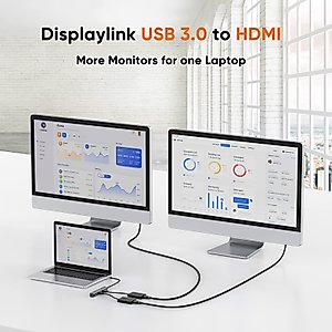 Bundle – 2 Items: CableCreation USB 3.0 to HDMI Adapter with DisplayLink + 7 in 1 USB C Hub