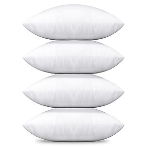 OTOSTAR 20x20 Inch Throw Pillow Inserts Set of 4 Premium Bedding Pillow Inserts Square Indoor Decorative Throw Pillows Form Pillow Stuffer for Couch Bed Sofa Sham Cushion Pillow Filler (White 20x20)