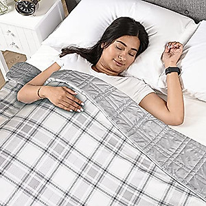Life Comfort Weighted Blanket Cover (48"x72") Twin Size Microfiber Removable Cover for Duvet or Weighted Blanket, Grey Plaid