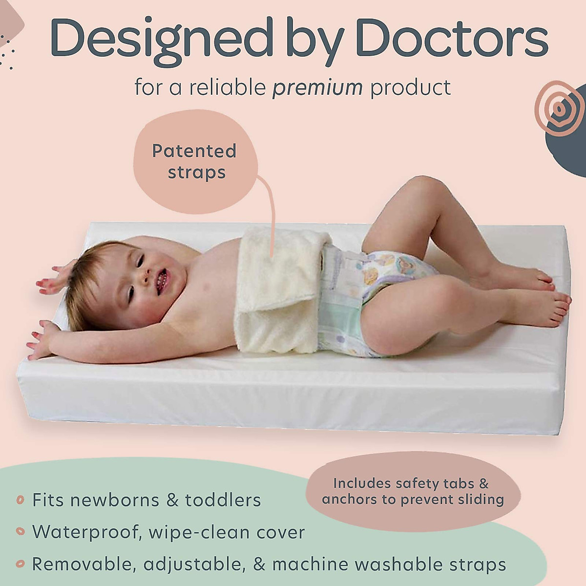 PooPoose Baby Changing Pad - PooPoose Changing Pad Cover (Midnight Blue) - Diaper Mat for Table, Dresser, Change Station, Soft Secure