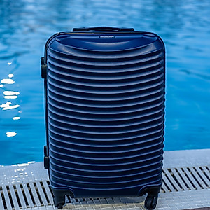 DUKAP ADLY Luggage with Spinner Wheels | Durable Lightweight Hardshell Suitcase,Travel Sets with Handle and Trolley | (20in, 24in, 28in) 3 Piece Luggage Set | Blue