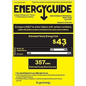 Proctor Silex Compact Refrigerator Under Counter Mini Fridge