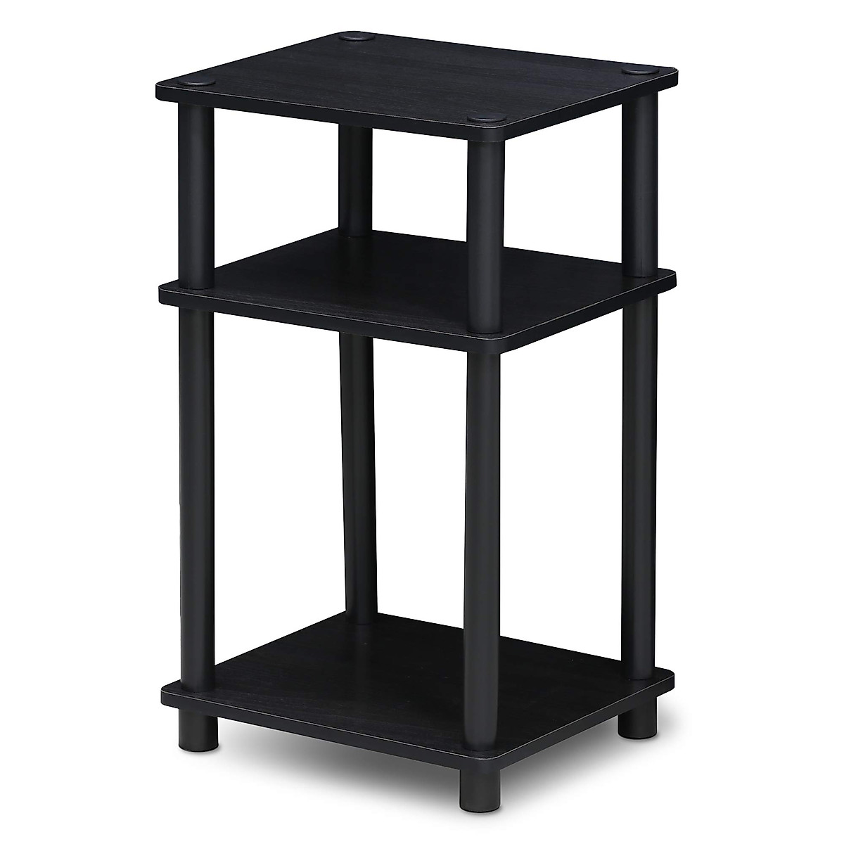 Furinno Turn-N-Tube Accent Decorative Shelf, Espresso/Black & Just 3-Tier End Table, 1-Pack, Americano/Black