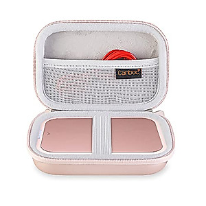Canboc Hard Case for Canon Ivy Mini/Canon Ivy 2 Mini/Canon Ivy CLIQ+2 CLIQ 2 CLIQ+ Photo Printer Mobile Wireless Bluetooth Instant Camera Printer, Mesh Bag fit Photo Paper and Cable, Rose Gold