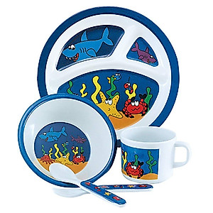 Under The Sea 5 Piece Children's Melamine Mealtime Set