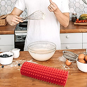 Wolecok Silicone Pyramid Pan,16 x 11 inches Large Red Pyramid Baking Mat, Cooking Pan Oven Tray Baking Sheet Pastry Cooking Mat 2 Pack(Red)