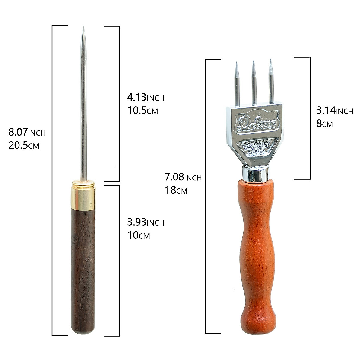 HAKCHERT Ice Picks with Safety Wooden Handle Set.Ice Picks for Breaking Ice.Ice Pick Tool.Ice Picks for Kitchen.Kitchen Tool.Ball Crusher.Crushed Ice.Ice Crusher.Ice Pick Self Defense. (2 in 1)