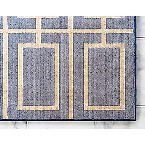 Unique Loom Marilyn Monroe Glam Collection Area Rug - Deco (5' 3' x 8' Rectangle, Navy Blue Gold/ Gold)