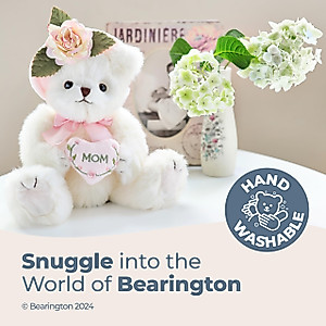 Bearington Mommy Tenderheart White Stuffed Bear, 10 Inch Mommy Teddy Bear