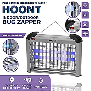 Hoont Bug Zapper- Mosquito Repellent Outdoor & Mosquito Zapper- Fly Traps for Indoors- Gnat & Fly Trap for Insects 6,000 SQ Ft Bug Catcher & Killer for Home, Backyard, Patio & More