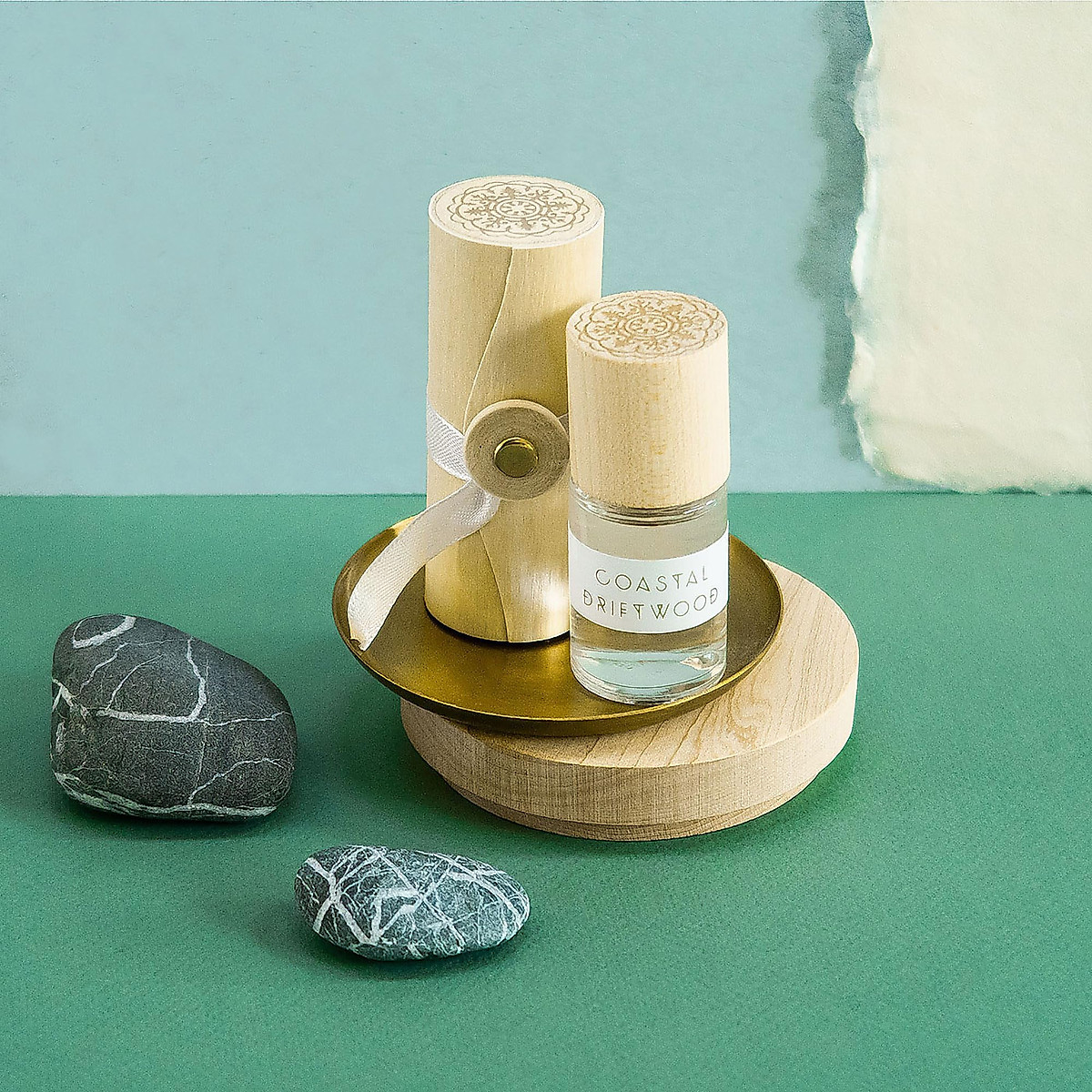 Skeem Print Block Rollerball Perfume - Coastal Driftwood - Natural Ingredients - Travel Perfume, Mini Perfume Oil (.5 fl oz)