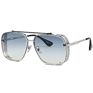 Gtand Fashion Oversized Square Aviator Gradient Sunglasses For Men Vintage Metal Side Shield Steampunk Sun Glasses 64mm