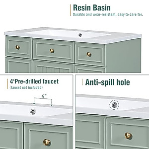 Eafurn 36" Bathroom Vanity with Sink Combo Set, Modern Undermount Shaker Cabinet, Includes Countertop & Integrated Sink, Soft Closing Door and 4 Drawers, Bath Room Dresser
