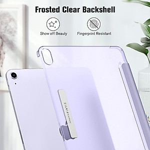 Fintie SlimShell Case for iPad Air 11-inch M2 (2024), iPad Air 5th Generation (2022) / iPad Air 4th Gen 10.9 Inch - [Magnetic Clasp] Lightweight Stand Case with Frosted Back Cover, Lilac Purple