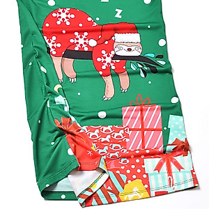 Jxstar Girls Christmas Nightgown Cotton Kids Santa Sloth Pajamas Sleepwear Dresses,4t 5t