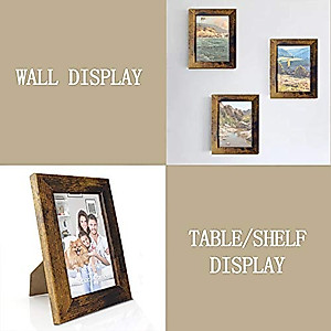 PETAFLOP 5x7 Frame Rustic Picture Frames Fits 5 by 7 Inch Photo Wall Tabletop Display, 7 Pack