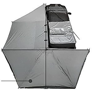 Overland Vehicle Systems Nomadic Awning 270 - Dark Gray with Black Travel Cover - Driverside