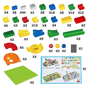 Marble Run,176 Pcs Marble Runs for Kids 4-8, Marble Run Race Track，STEM Learning Toys， Marble Run Building Blocks Classic Marble Track for Boys Girls Toddler Age 3,4,5,6,7,8+