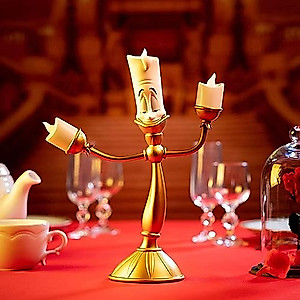 Beauty and The Beast Lumiere Candelabra Lamp, 12.6 inch Beauty and The Beast Lumiere Statue, for Wedding Table and Christmas Party Home Decoration
