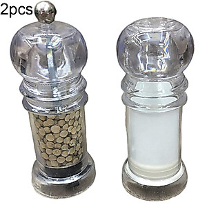heaven2017 Manual Salt Spice Pepper Grinder Seasoning Mills Set of 2 White