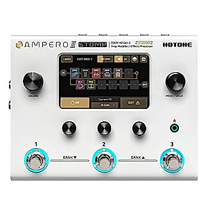 HOTONE Guitar Multi Effects Processor Multi Effects Pedal Touch Screen Guitar Bass Amp Modeling IR Cabinets Simulation Guitar Effects Pedal Multi FX Processor Ampero II Stomp
