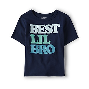 The Children's Place,And Toddler Boys Short Sleeve Graphic T-shirt,Baby-Boys,Lil Bro,12-18 Months
