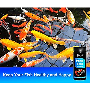 Pond Test Strips - 7-1 Pond Water Testing Kit with Ebook - Pond pH Test Kit with 50 Quick and Accurate Fish Tank Test Strips - 50 Test Strips by JNW Direct