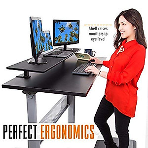 Stand Steady 48" Clamp-on Desk Shelf - Extra Large Surface Supports 3 Monitors - Sturdy 4 ft Monitor Stand Riser Easily Attaches with Clamp - No Screws Needed! (Large - 48 Inch)