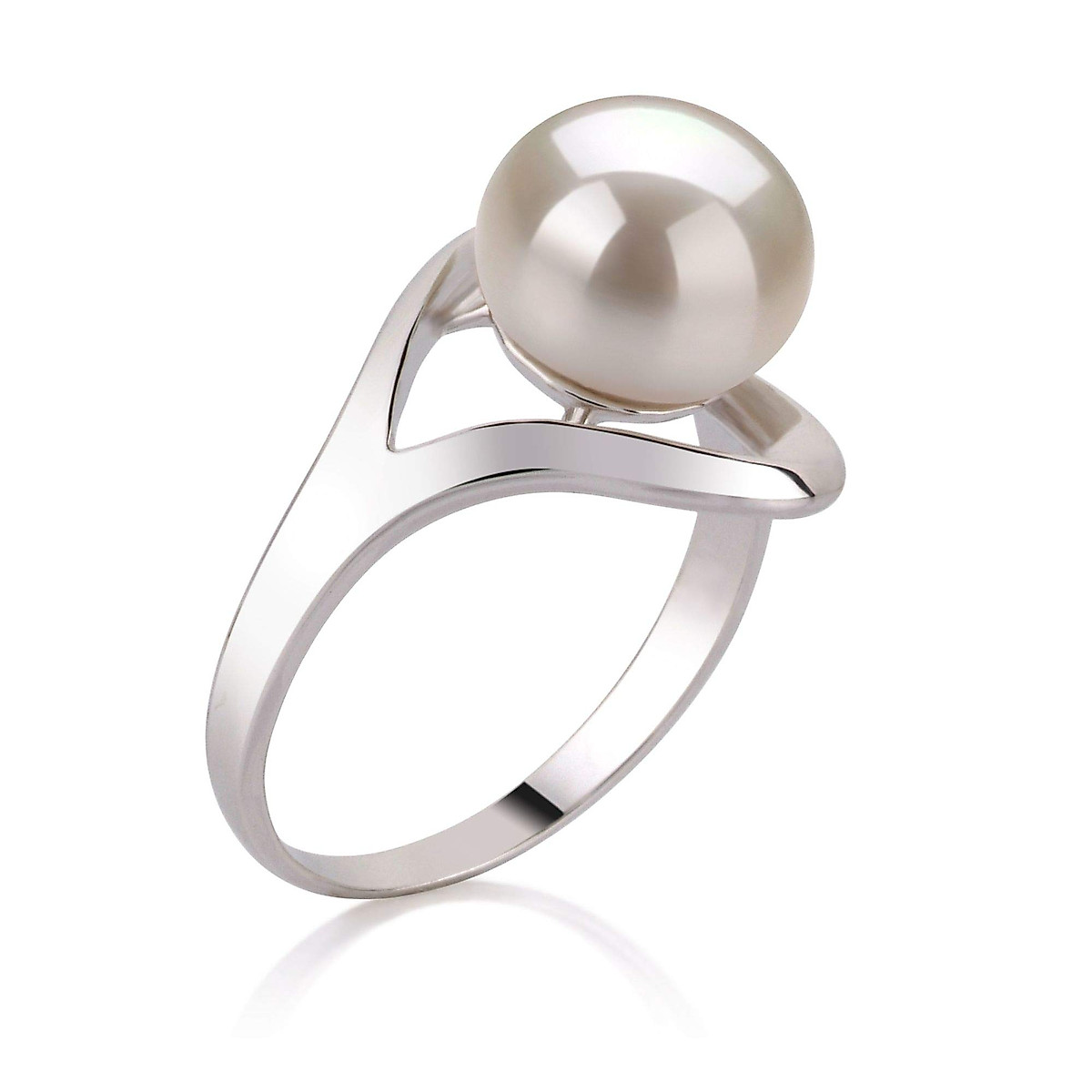 Sadie White 9-10mm AA Quality Freshwater 925 Sterling Silver Cultured Pearl Ring For Women - Size-7